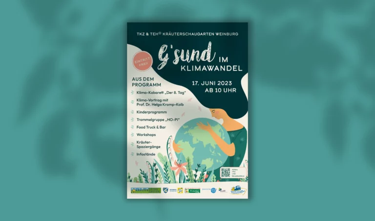 Plakat und Folder "G'sund im Klimawandel" - VISUAL VISION Grafik.Web.Design